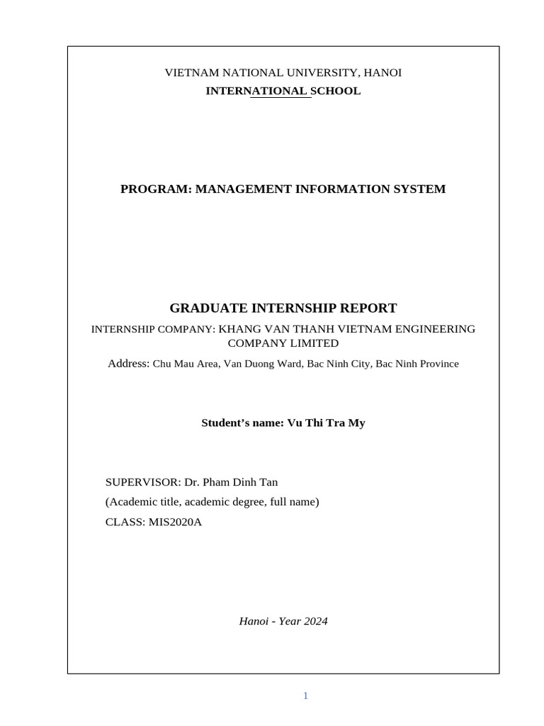 Intership Report VuThiTraMy 20070758 Final | PDF | Cluster Analysis | Data Analysis