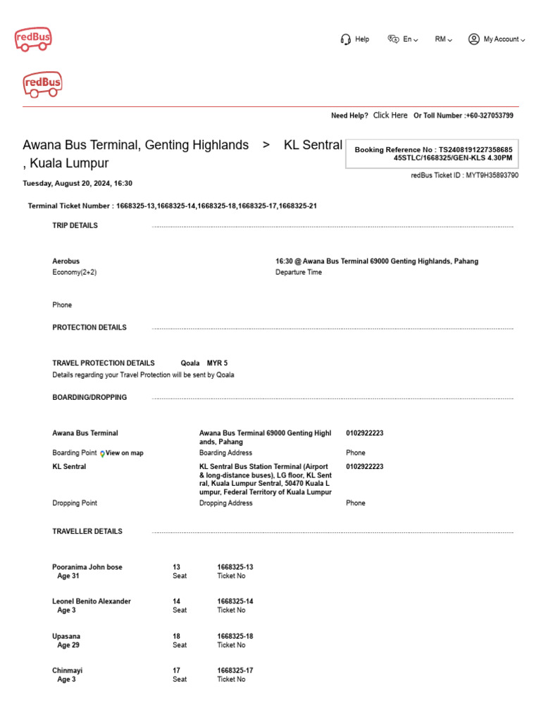 Awana To KL Sentral | PDF | Bus