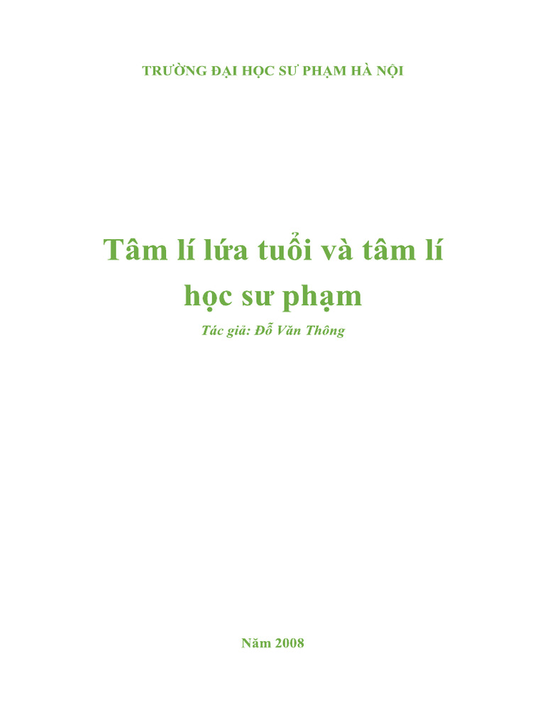 GT Tam Ly Hoc LT Va TLH Su Pham | PDF