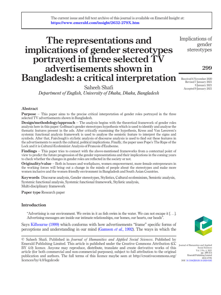 10 1108 - Jhass 10 2020 0185 | PDF | Gender Studies | Gender