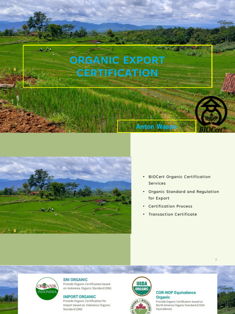 (2024.03) Organic Certification Tuv Nord With Biocert | PDF