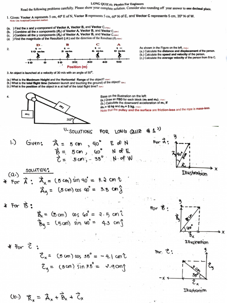 Sample Problem For Vectors Pdf Euclidean Vector Velocity