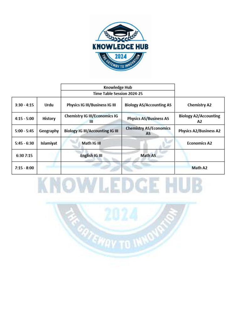 KH Timetable | PDF