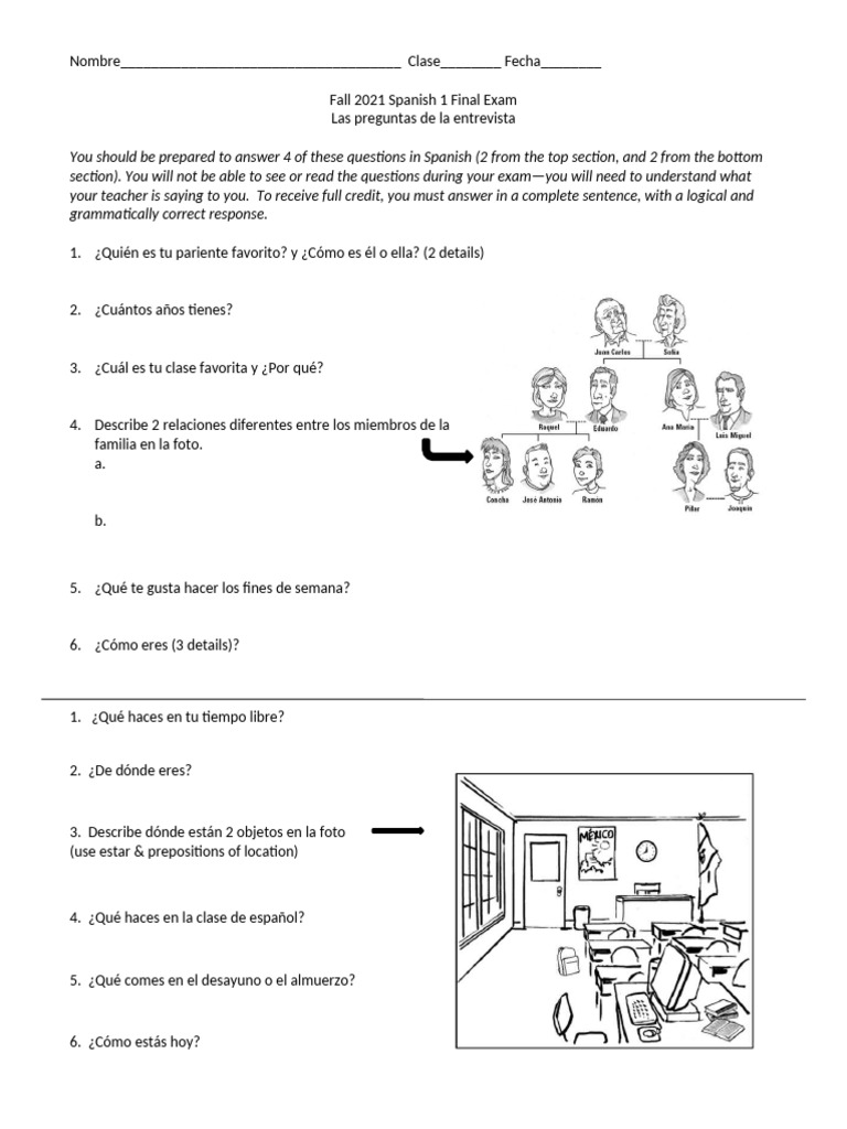 Final Exam - Speaking Prompts Fall 2021 | PDF