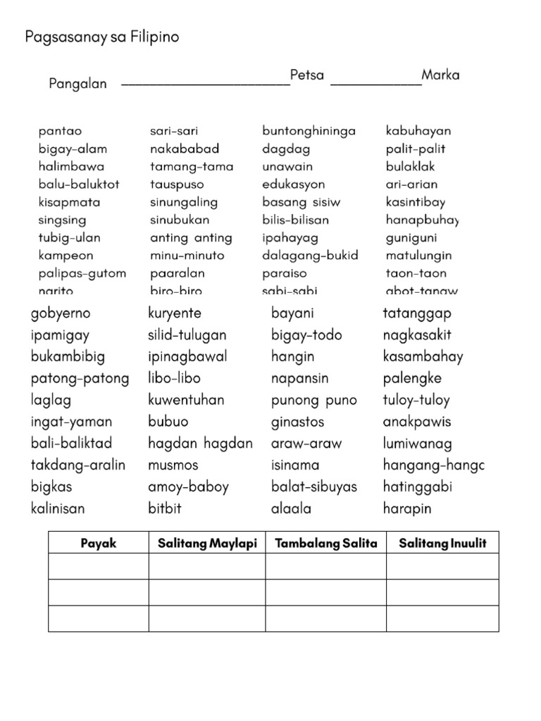 Pagsasanay G11 | PDF