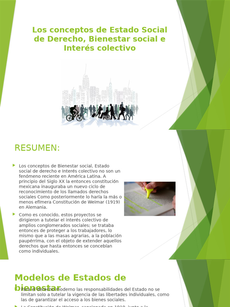 Los Conceptos de Estado Social de Derecho | PDF | Estado de bienestar ...