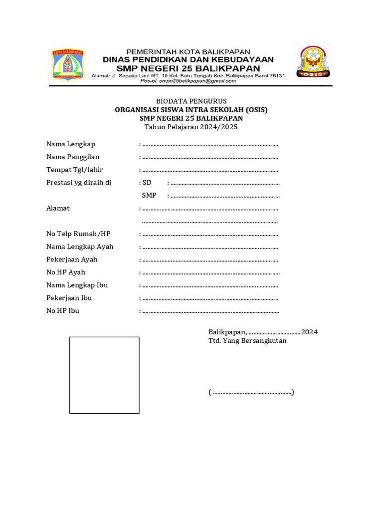 Formulir Osis | PDF