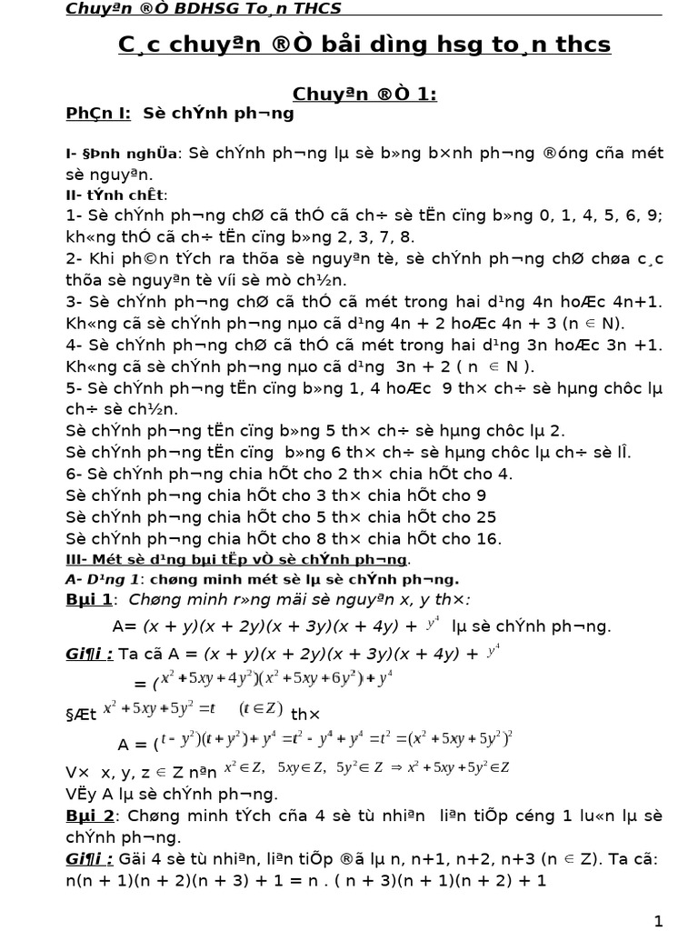 CĐ Boi Duong HSG Toan 9 THCS | PDF