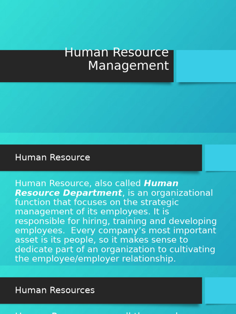 Human Resource Management-Presentation | PDF | Human Resource ...
