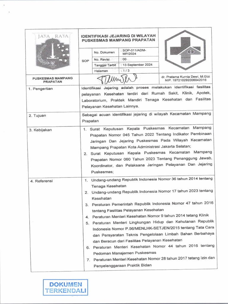 SOP Identifikasi Jejaring | PDF