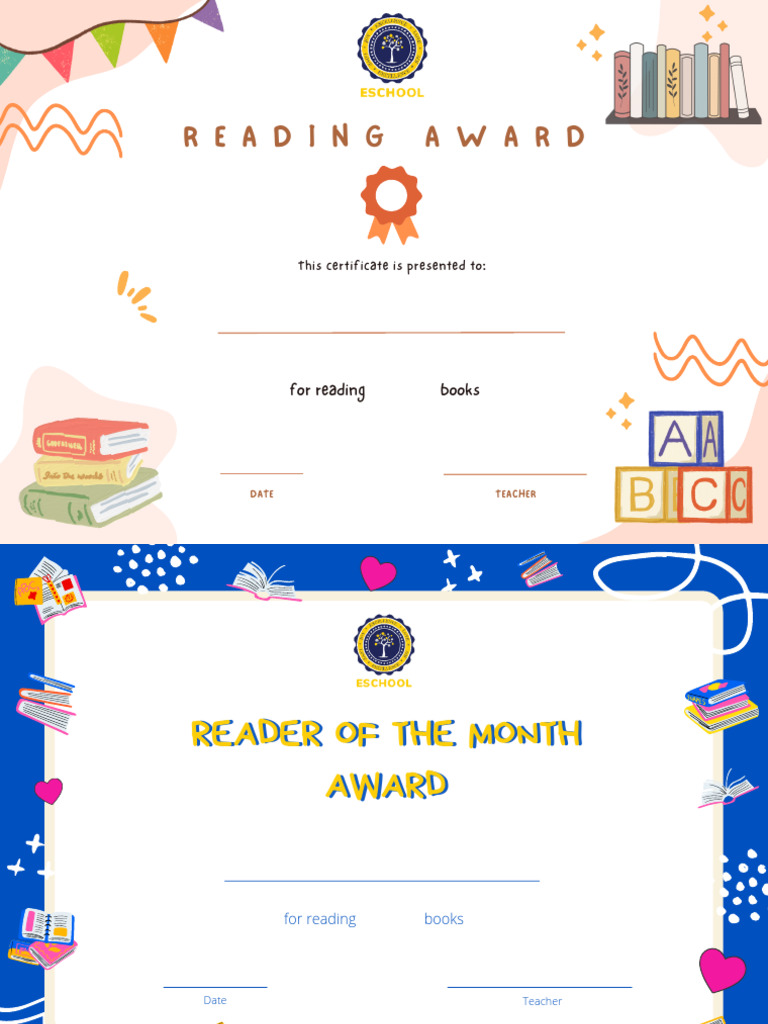 Reader of the Month Award Certificate | PDF