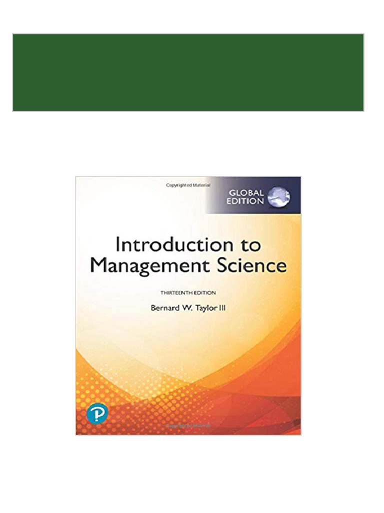 (Ebook PDF) Introduction To Management Science, 13th Global Edition All ... (Ebook PDF) Introduction To Management Science, 13th Global Edition All ...