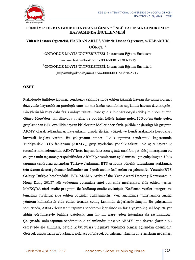 BTS Turk Hayran Unlu Tapinma Sendromu | PDF