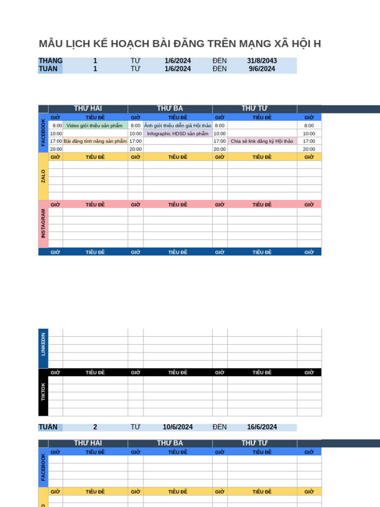 Social Media Content Plan | PDF