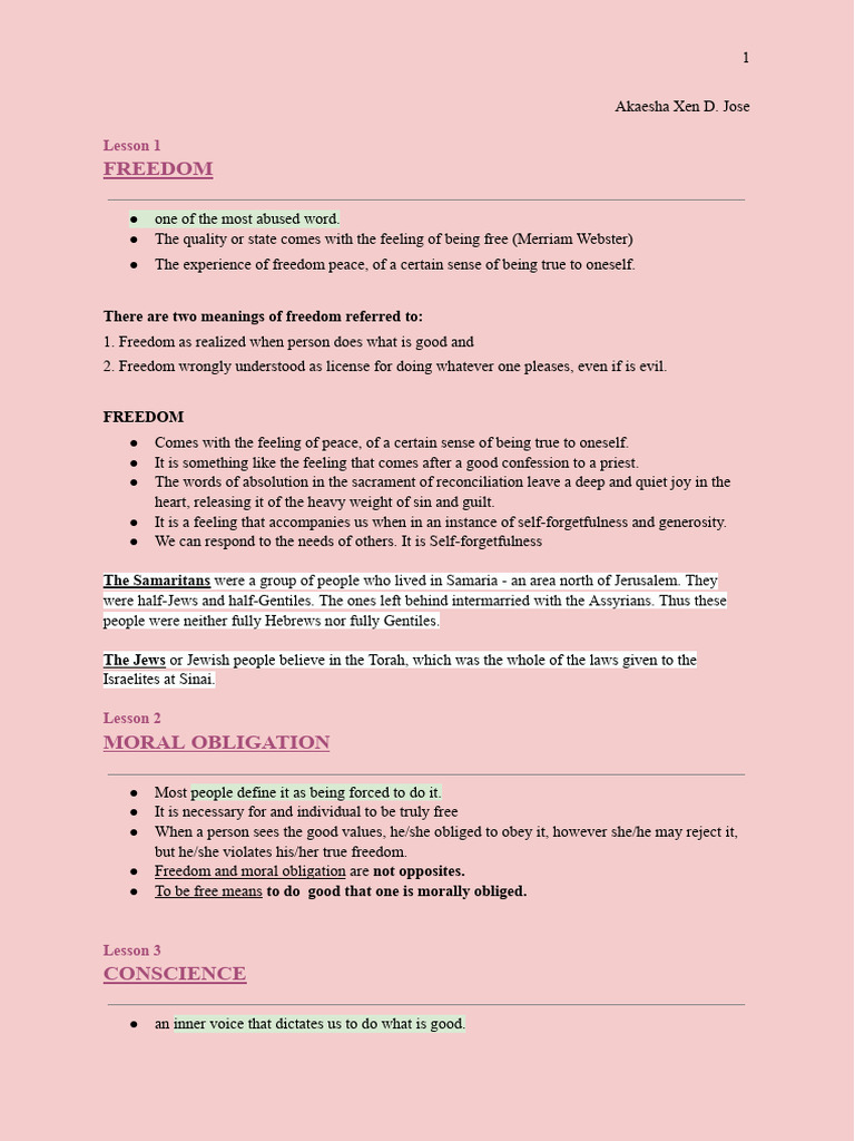 Rs Reviewer | PDF | Conscience | Ten Commandments