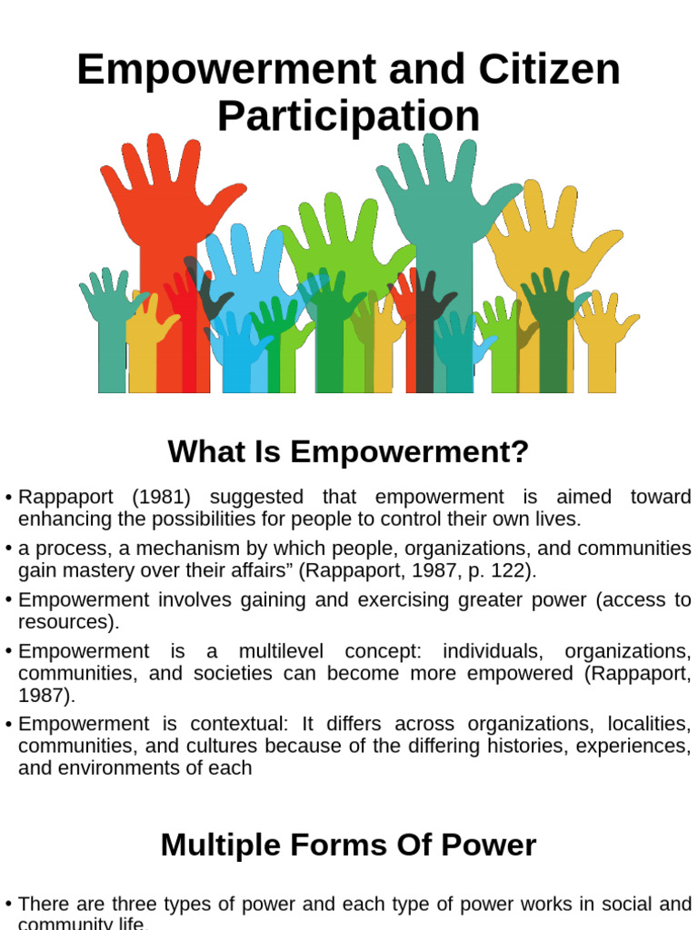 Empowerment and Citizen Participation Guide | PDF | Empowerment | Community