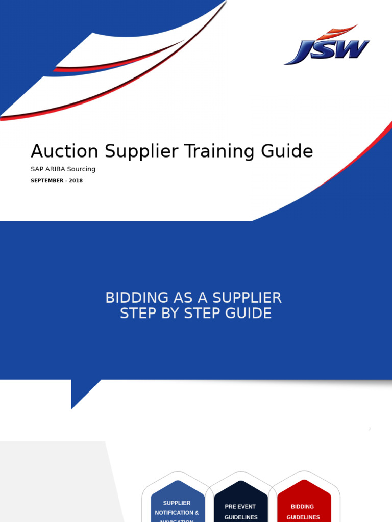 JSW Auction Training - Suppliers | PDF | Auction | Software