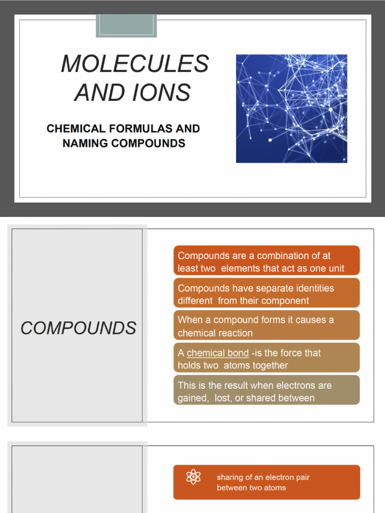 Naming Compounds and Writing Chemical Formula | PDF | Chemical ...