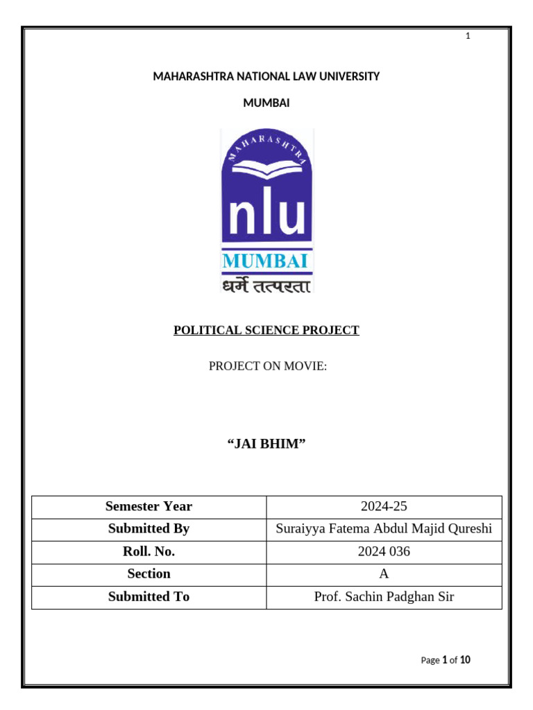Analysis of "Jai Bhim" and Social Justice | PDF | Dalit | Caste
