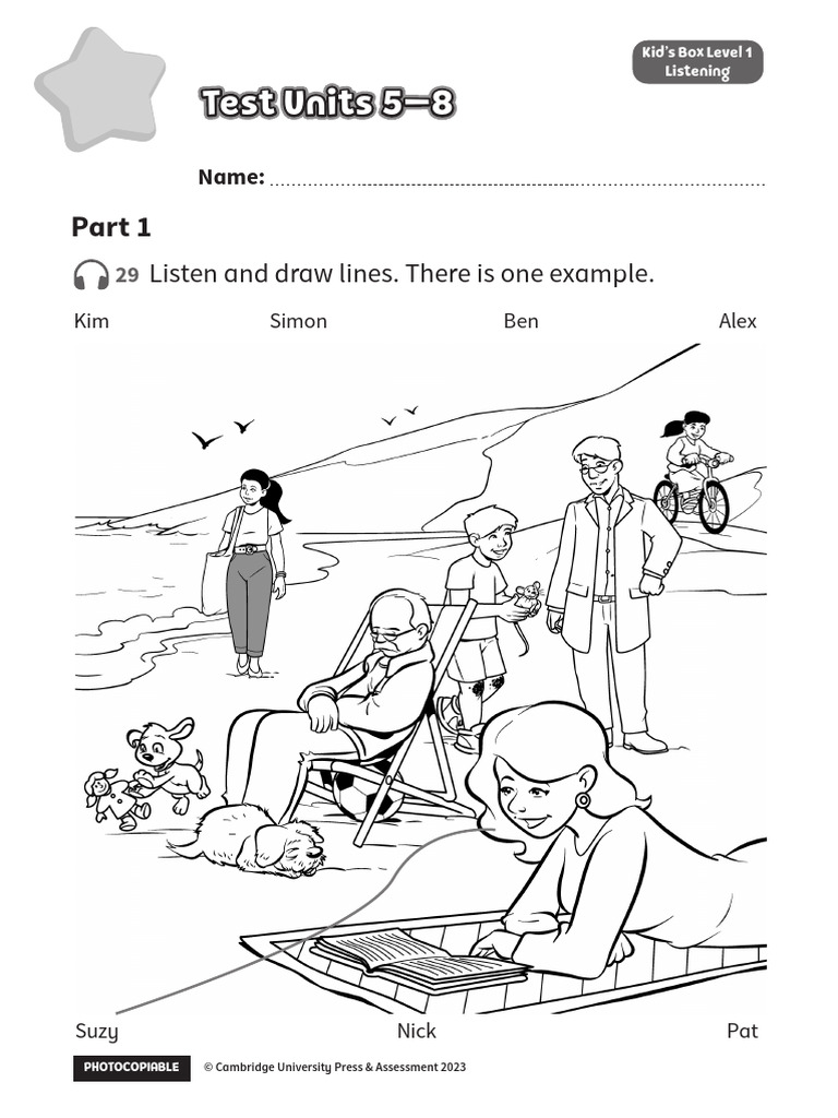 KidsBox Level1 Test Units 5-8 Listening 1 | PDF