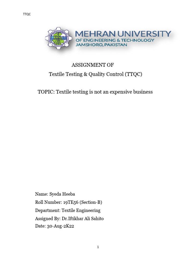 Importance of Textile Testing | PDF | Textiles | Dyeing