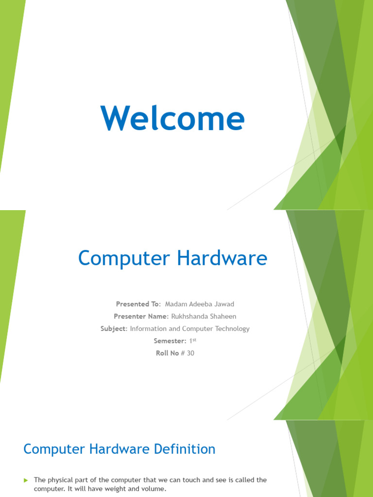 ICT Presentation | PDF | Computer Data Storage | Input/Output
