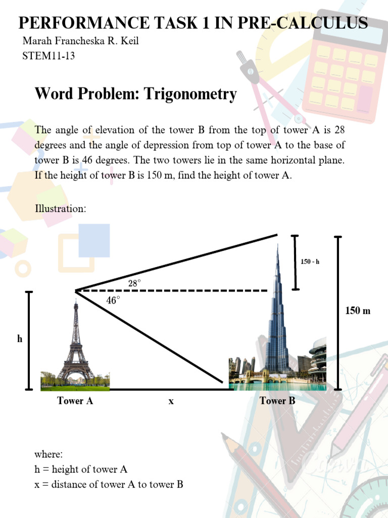 PERFORMANCE TASK # 1 Pre Calculus | PDF | Trigonometry | Trigonometric ...