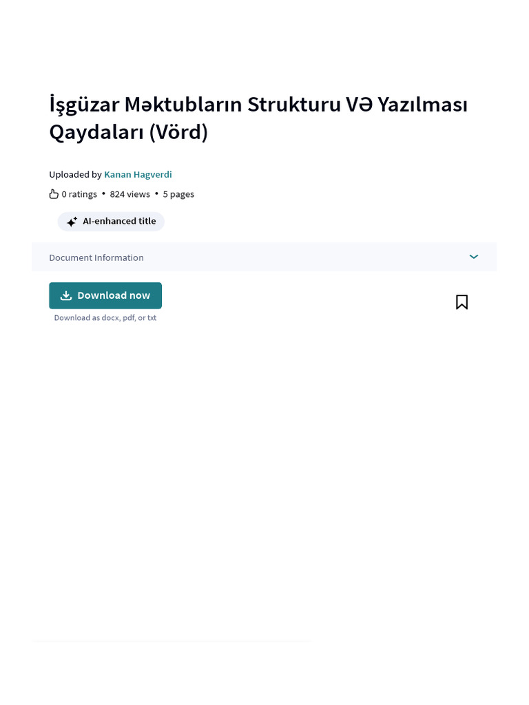 İşgüzar Məktubların Strukturu VƏ Yazılması Qaydaları (Vörd) - PDF | PDF