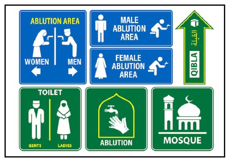 A3 - Ablution Qibla Direction and Mosque Sign | PDF