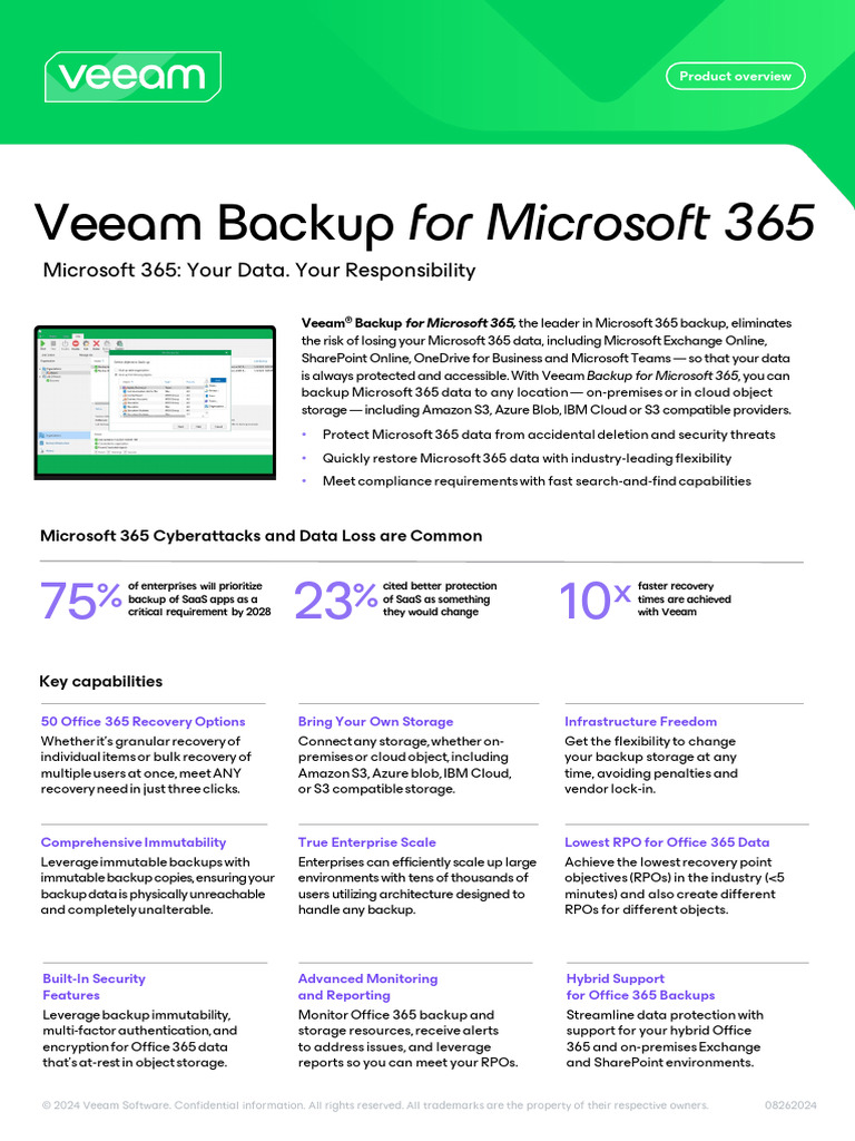 Veeam Backup m365 Product Overview | PDF | Cloud Computing | Backup