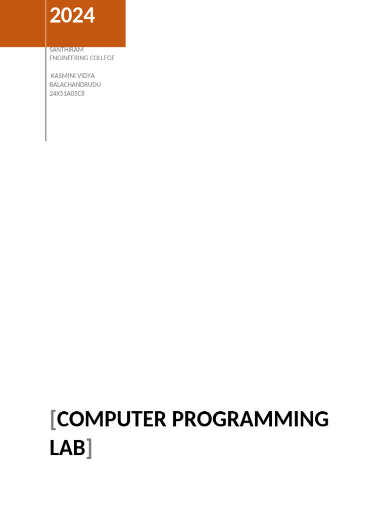 Lab Template 2024 Pdf Pointer Computer Programming Integer