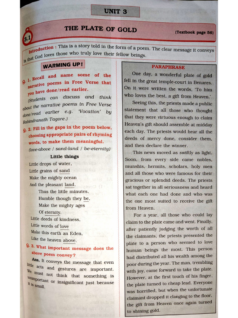 Plate of Gold Class8 | PDF