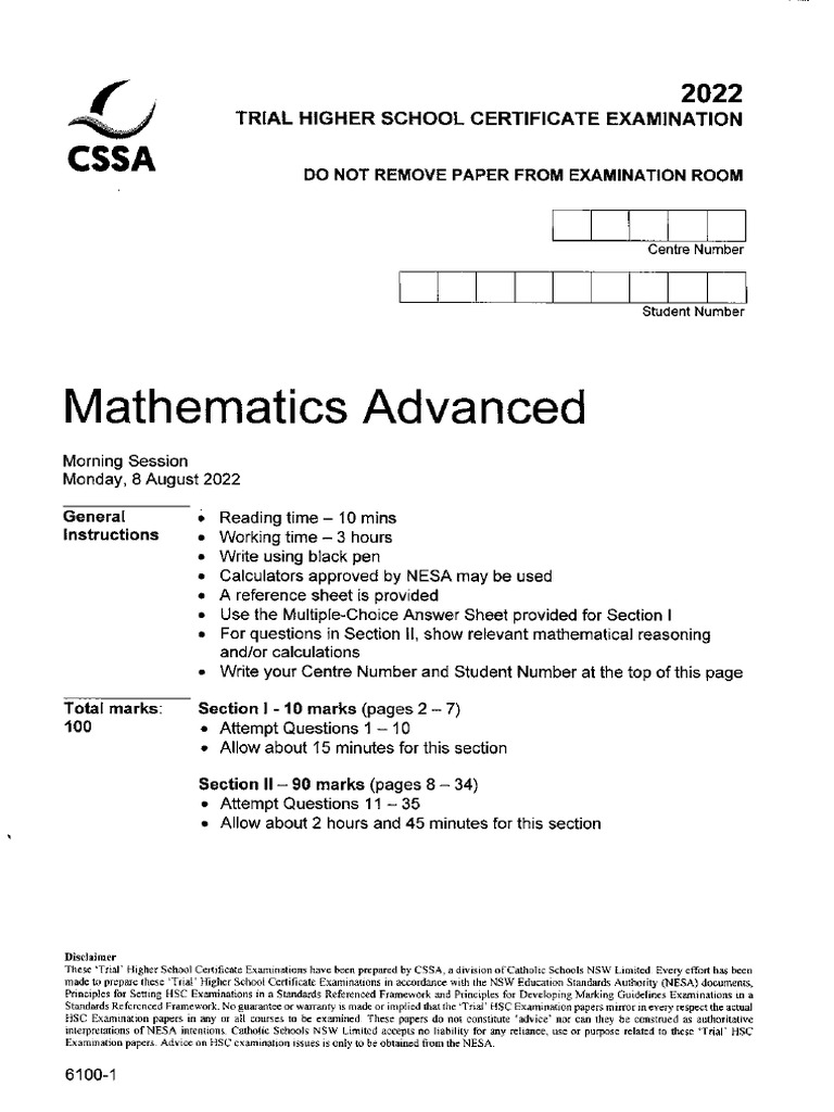 CSSA 2022 Advanced & Solutions | PDF