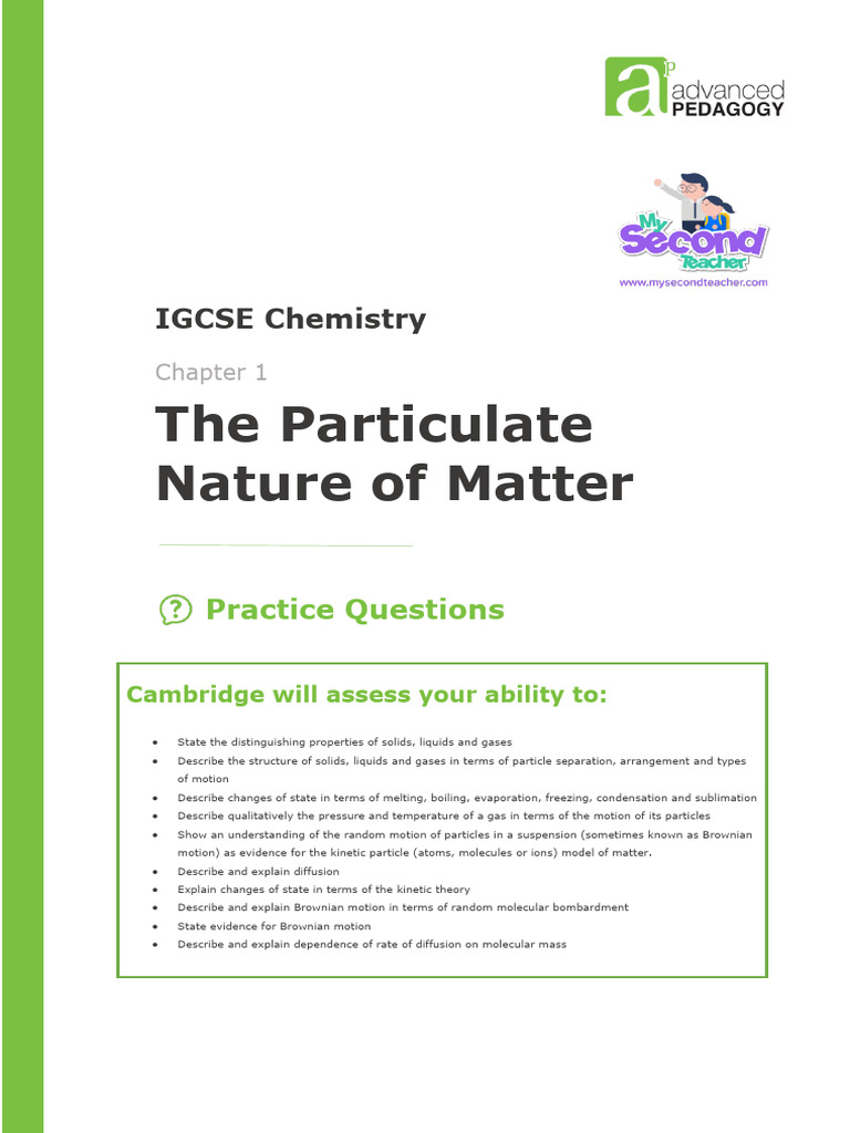 0620 - The Particulate Nature of Matter - Practice - Questions | PDF ...
