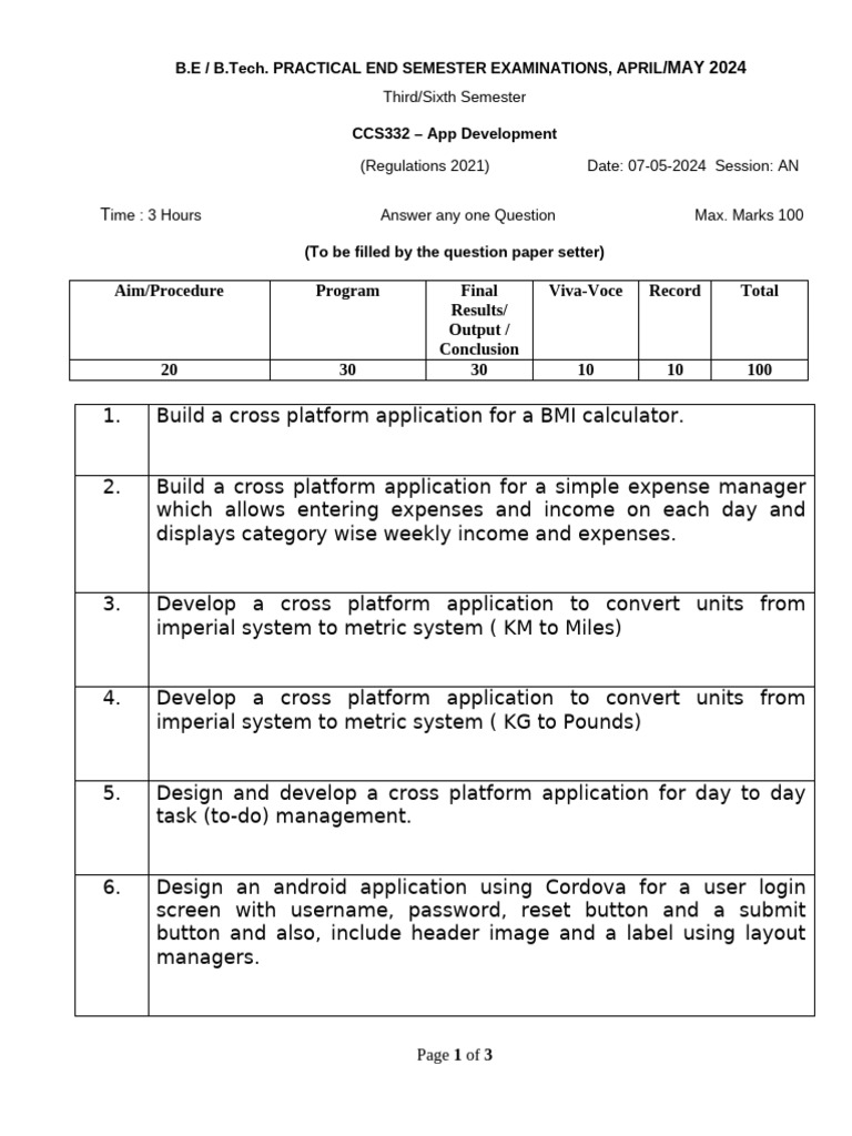 CCS332 - App Development | PDF | Cross Platform Software | Android (Operating System)