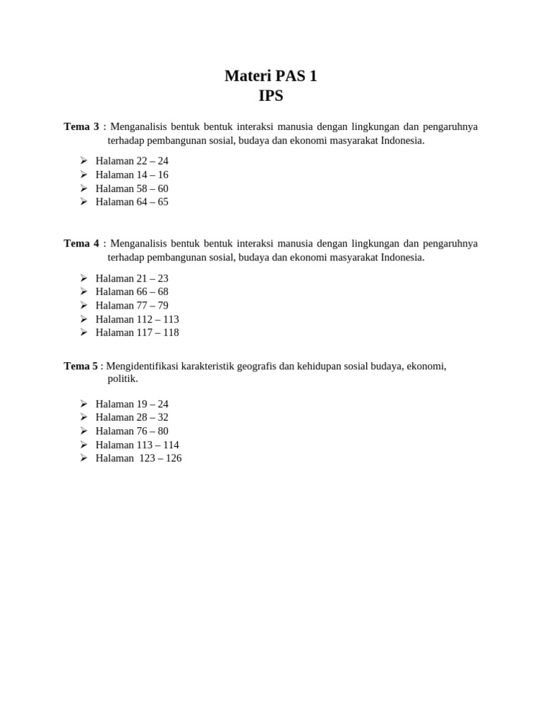 Materi Ips Pas 1 | PDF