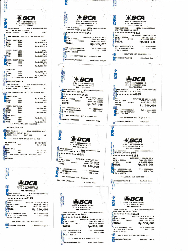 Struk BCA Batch 11 TGL 20-11-2024 | PDF