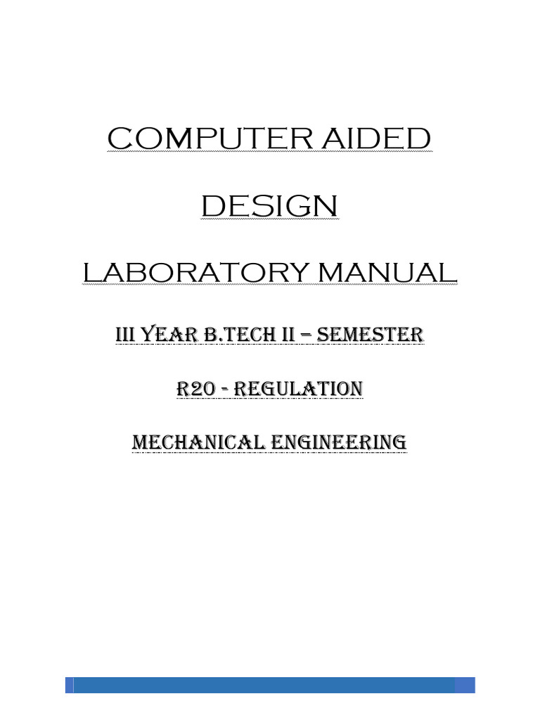 Cad Lab Manual | PDF | Finite Element Method | Bending