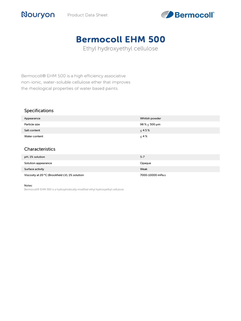 Pds Bermocoll Ehm 500 En2 | PDF | Paint | Water