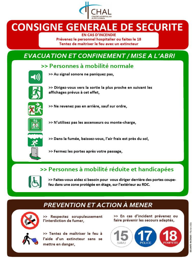 Consignes de sécurité incendie à imprimer | PDF