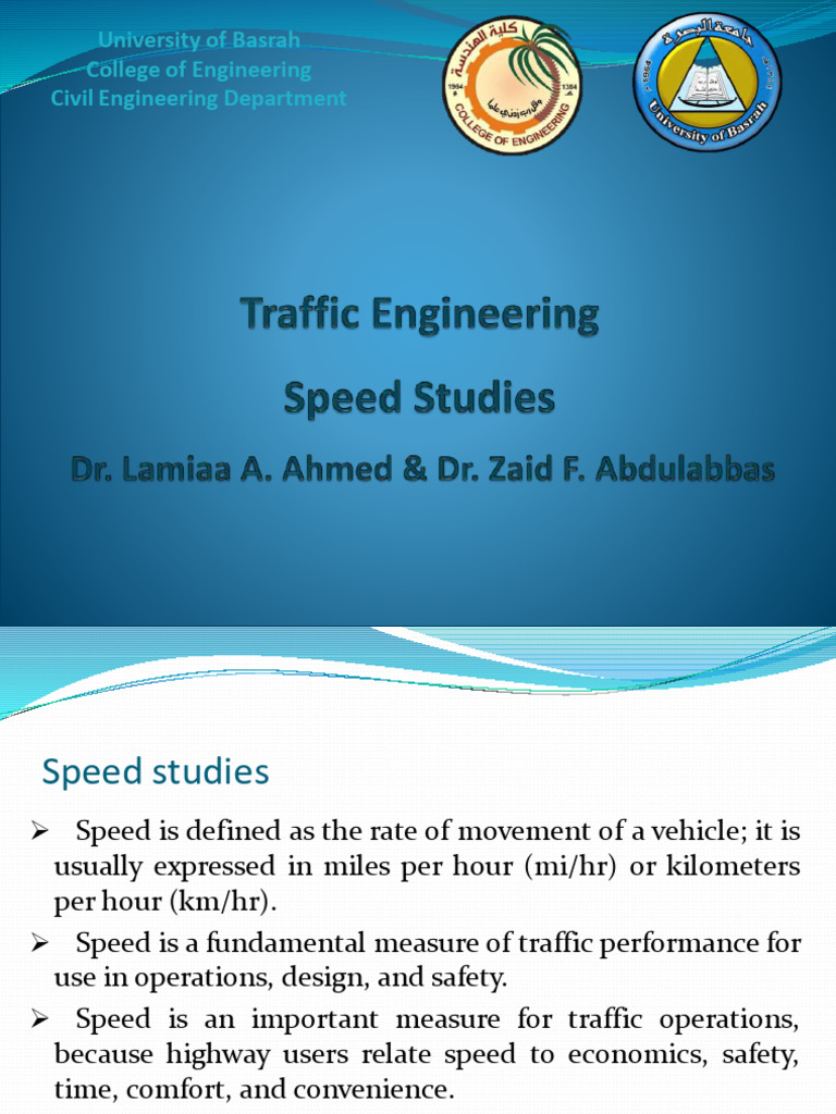 Traffic Eng. Speed | PDF | Sample Size Determination | Mode (Statistics)