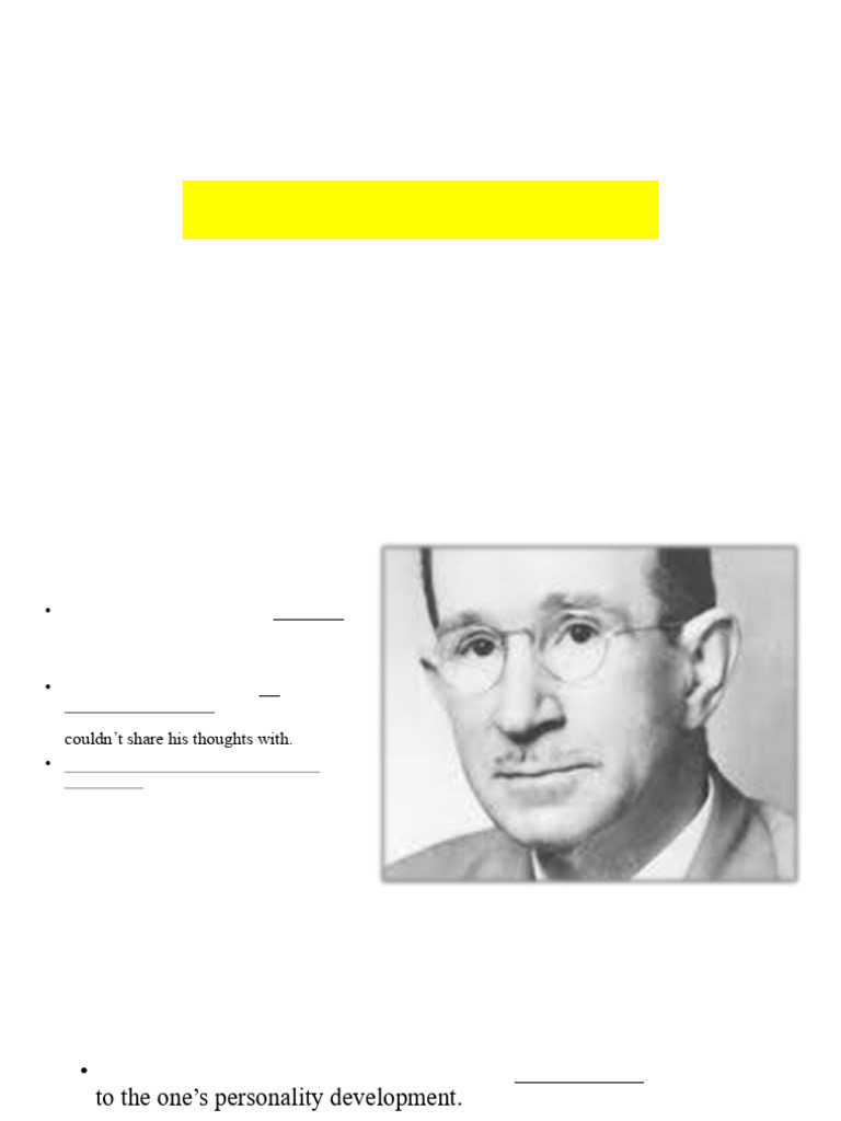 Harry Stack Sullivan | PDF | Psychotherapy | Intimate Relationships