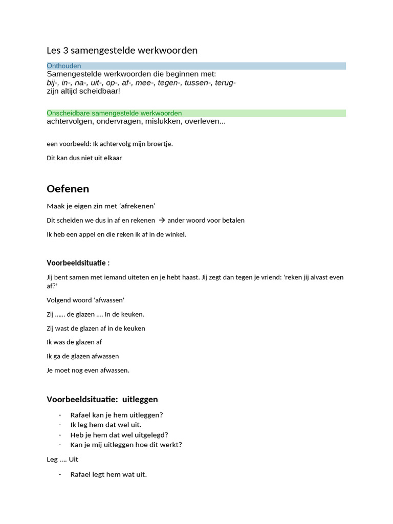 Bijles Nederlands 25-06 | PDF