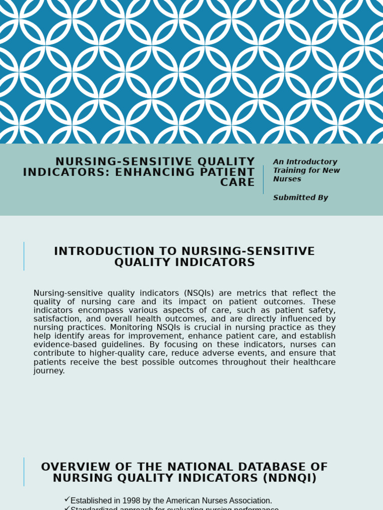 Nursing-Sensitive Quality Indicators File | PDF | Patient Safety ...