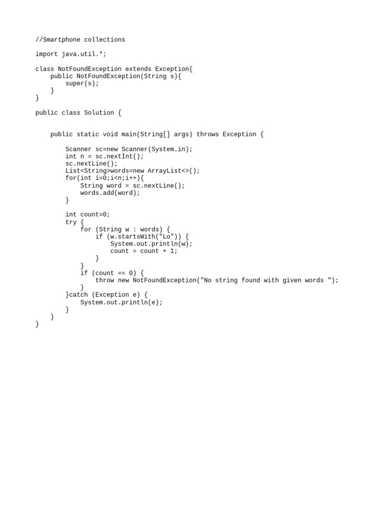 NotFoundException Words Ending With Ing | PDF