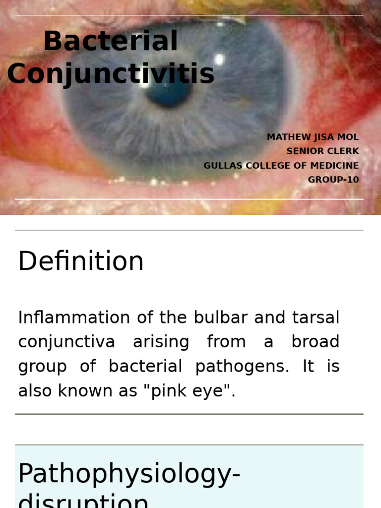 Bacterial CONJUCTIVITIS | PDF | Epidemiology | Microbiology