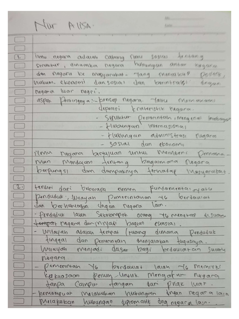 Kuis Ilmu Negara, Nur Alisa | PDF