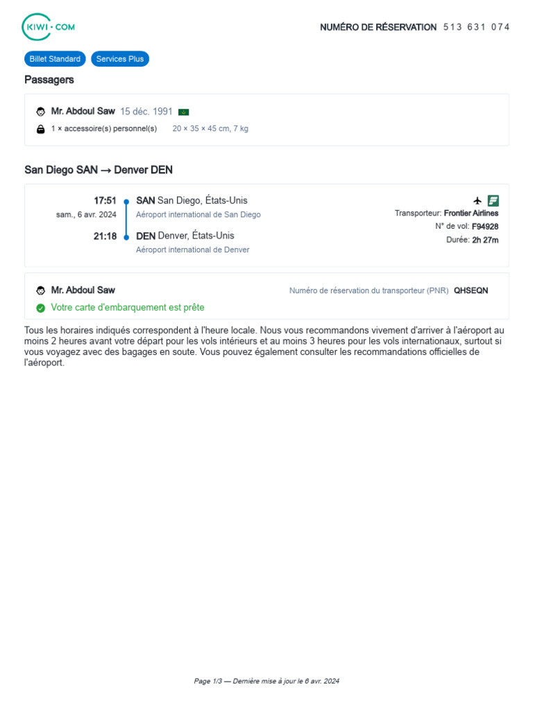 E Ticket - Saw | PDF | Visa (Document)
