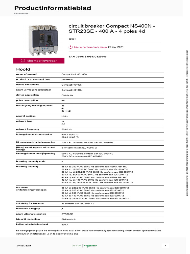 Schneider Electric - Compact-NS-630A - 32694 | PDF