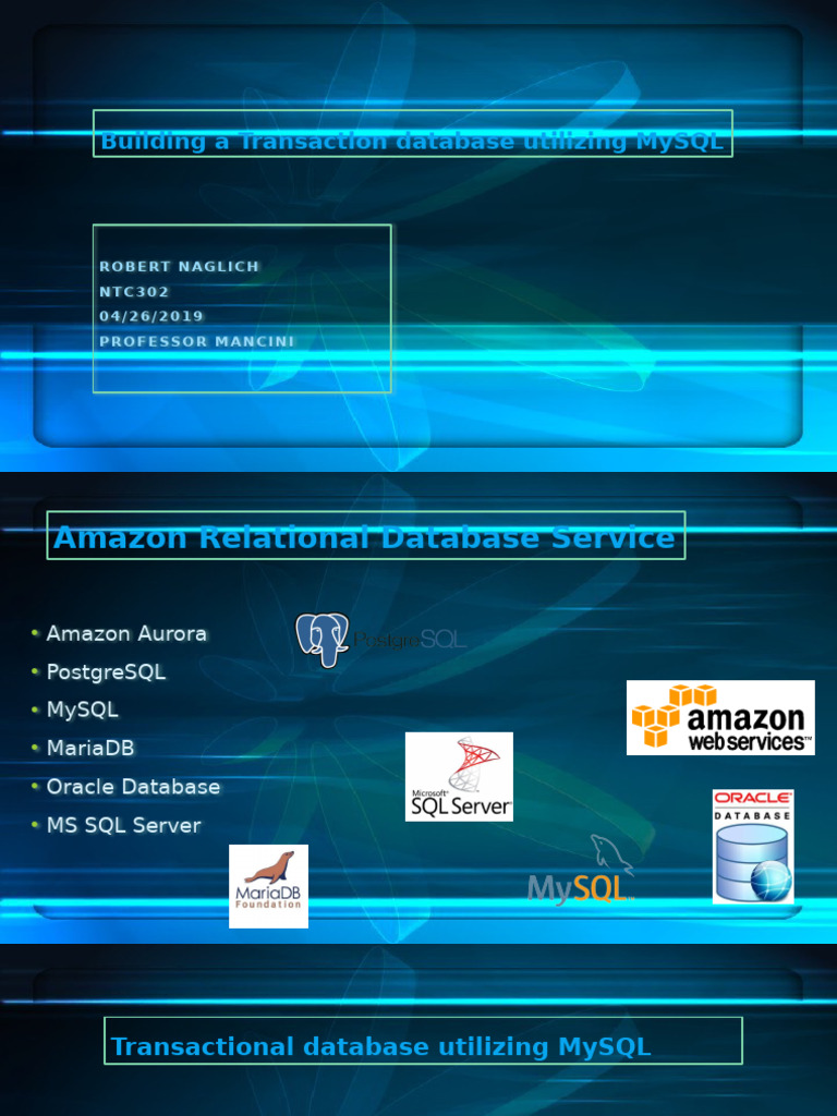 Naglich NTC302 WK 3 Transactional Database | PDF
